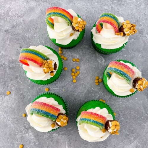 Rainbow St. Patrick's Day Cupcakes - Cake Mix Recipes