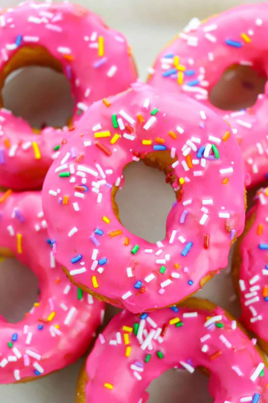 Pink Sprinkle Donuts - Cake Mix Recipes
