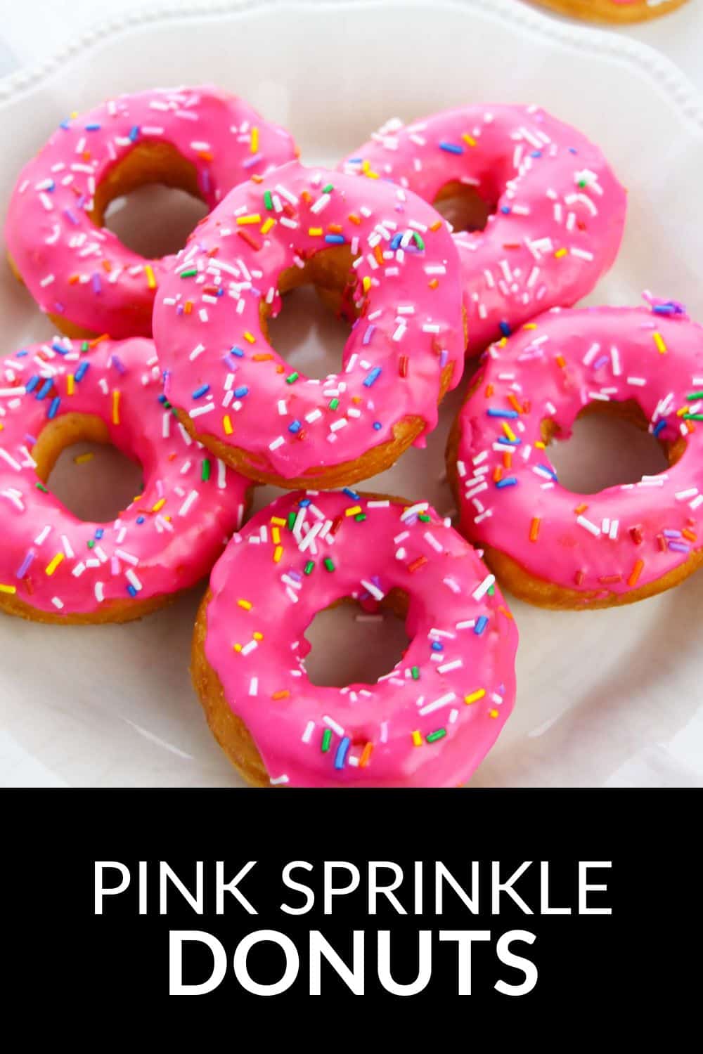 Pink Sprinkle Donuts - Cake Mix Recipes